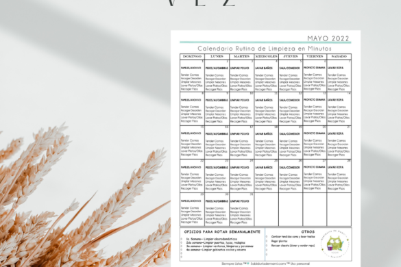 Calendario Rutina de Limpieza Semanal + Lista Imprimible Gratis ...